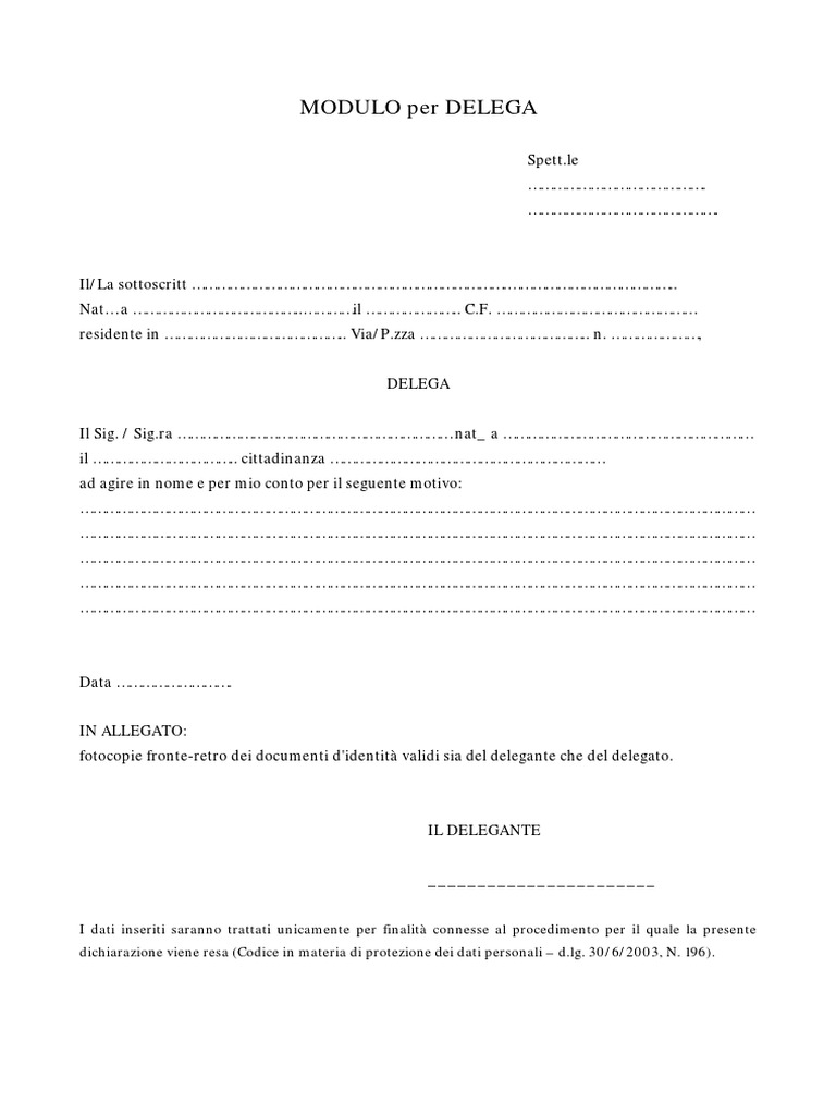 Delega Generica | PDF