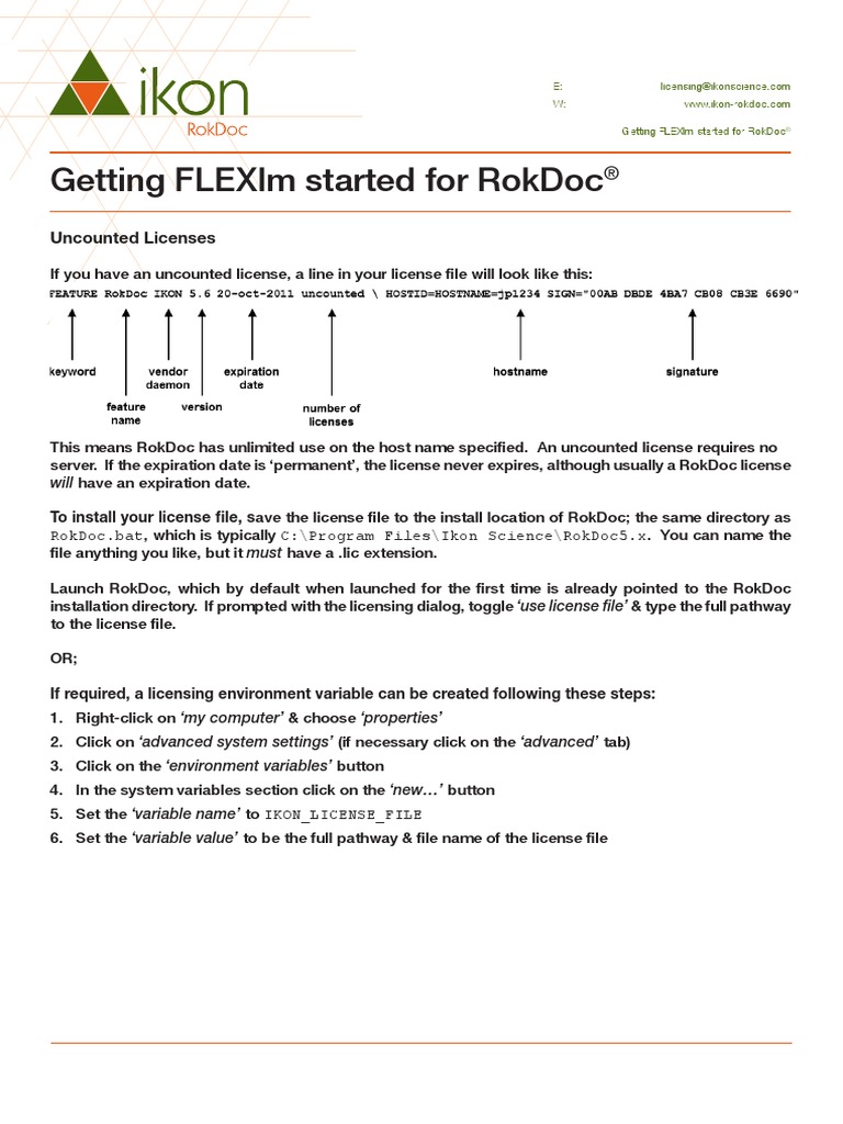 Getting FLEXlm Started For RokDoc | PDF | Port (Computer Networking) | Server (Computing)