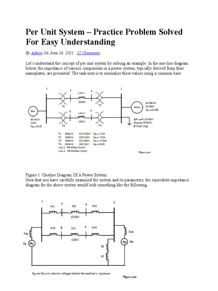 Per Unit System - Practice Problem Solved For Easy Understanding | PDF | Electrical Impedance ...