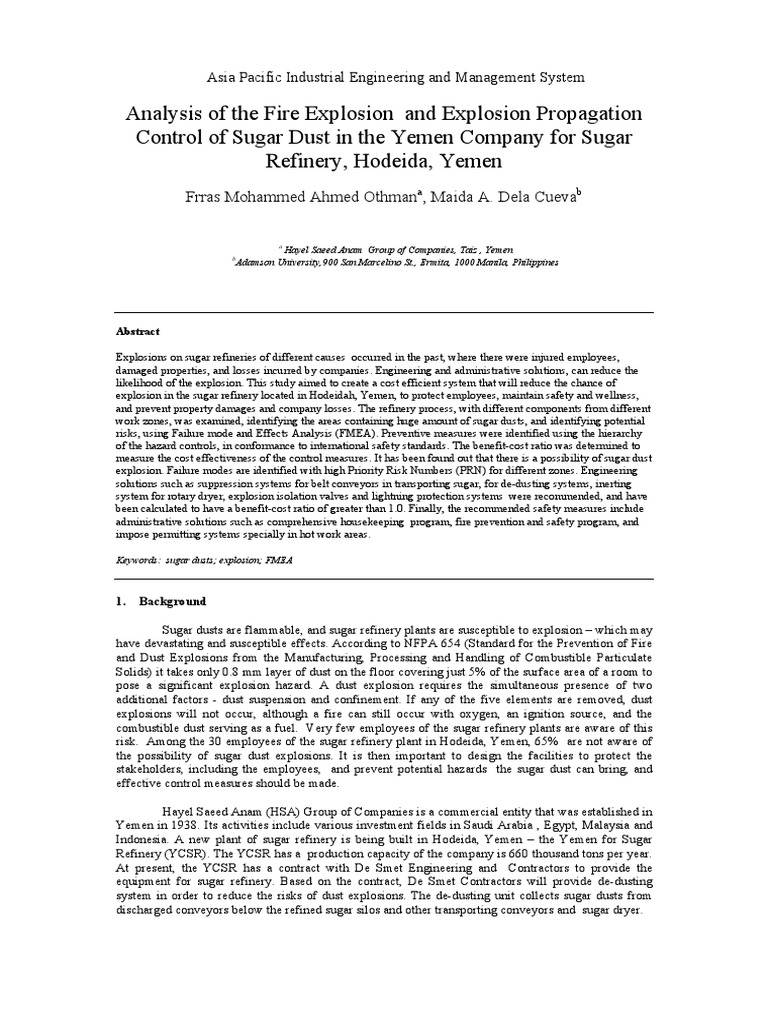 Analysis of The Fire Explosion and Explosion Propagation | PDF ...