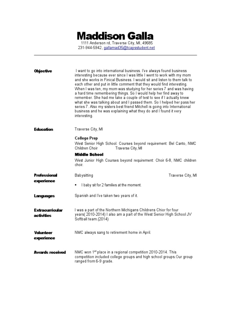 Aspiring International Business Student | PDF