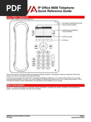 Avaya 9608/9611G Quick Reference Guide Manualzz, 51% OFF