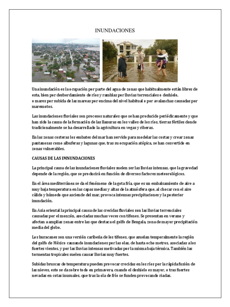 INUNDACIONES | PDF | Inundar | Ciclones tropicales