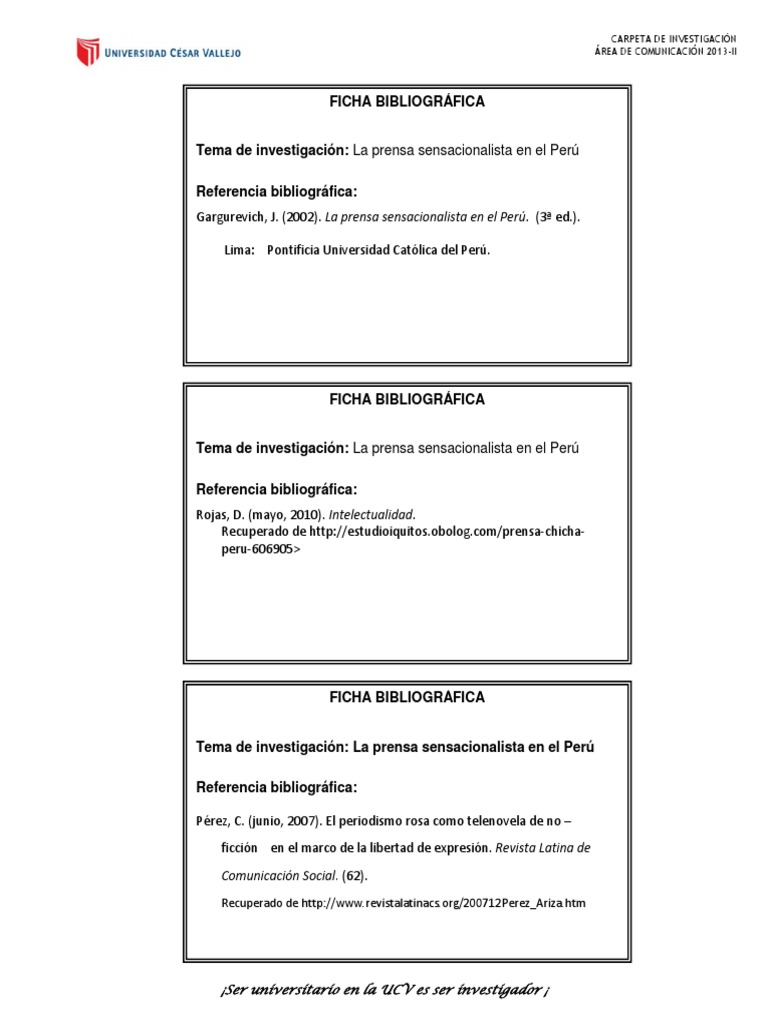 Modelo Apa- Formatos de Fichas | Perú | Publicación