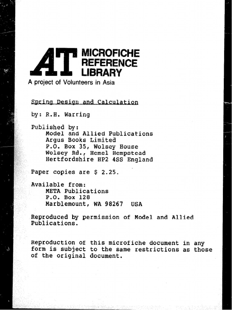 Spring Design and Calculations 1973 | PDF | Strength Of Materials | Steel