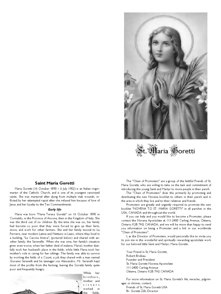 St. Maria Goretti-Biography and Prayers | PDF | Religious Behaviour And ...