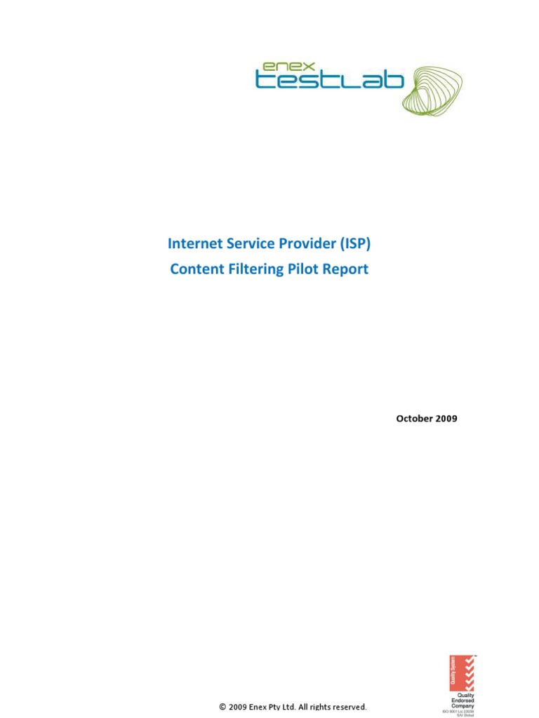 ISP Filtering Live Pilot Report (High Res) | PDF