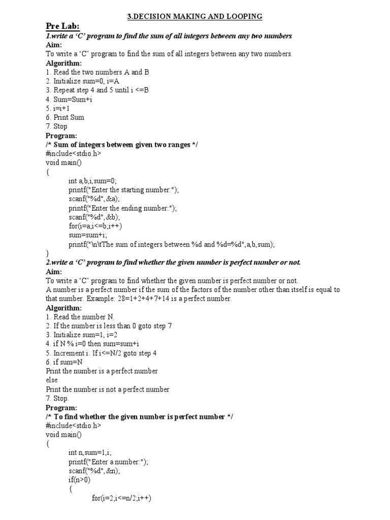 3.decision Making and Looping | PDF | Control Flow | Integer 3.decision Making and Looping | PDF | Control Flow | Integer
