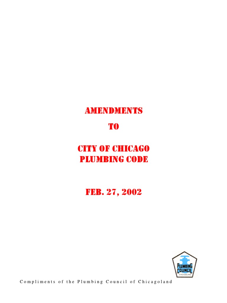 Chicago Plumbing Code Amendments 2002 | PDF | Sanitary Sewer | Pipe ...