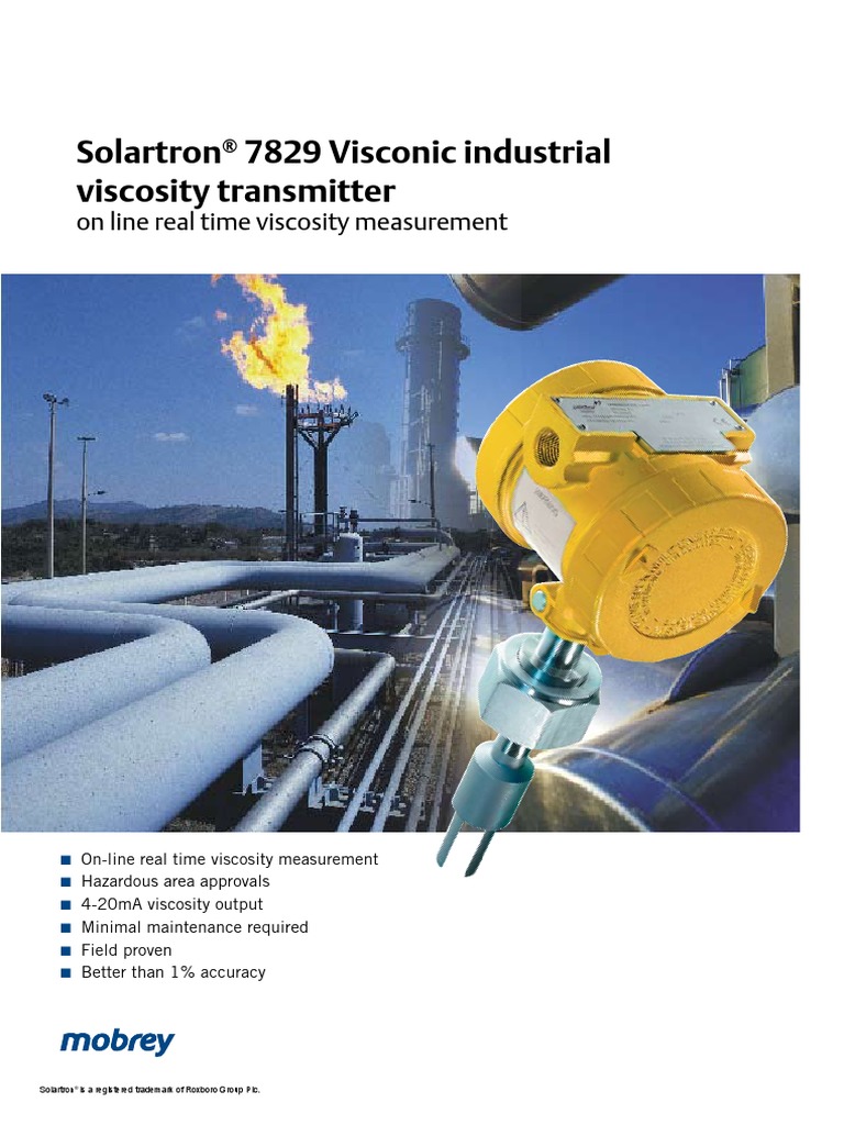 Solartron 7829 Visconic Industrial Viscosity Transmitter: On Line Real ...