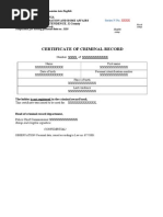 Application Clear Criminal Record Certificate | PDF