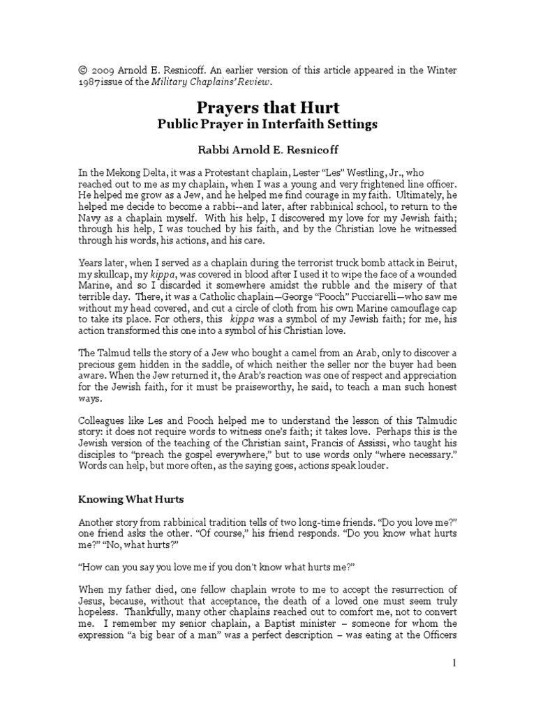 Prayers That Hurt: Sensitivity and Public Prayer | PDF | Amen | Prayer