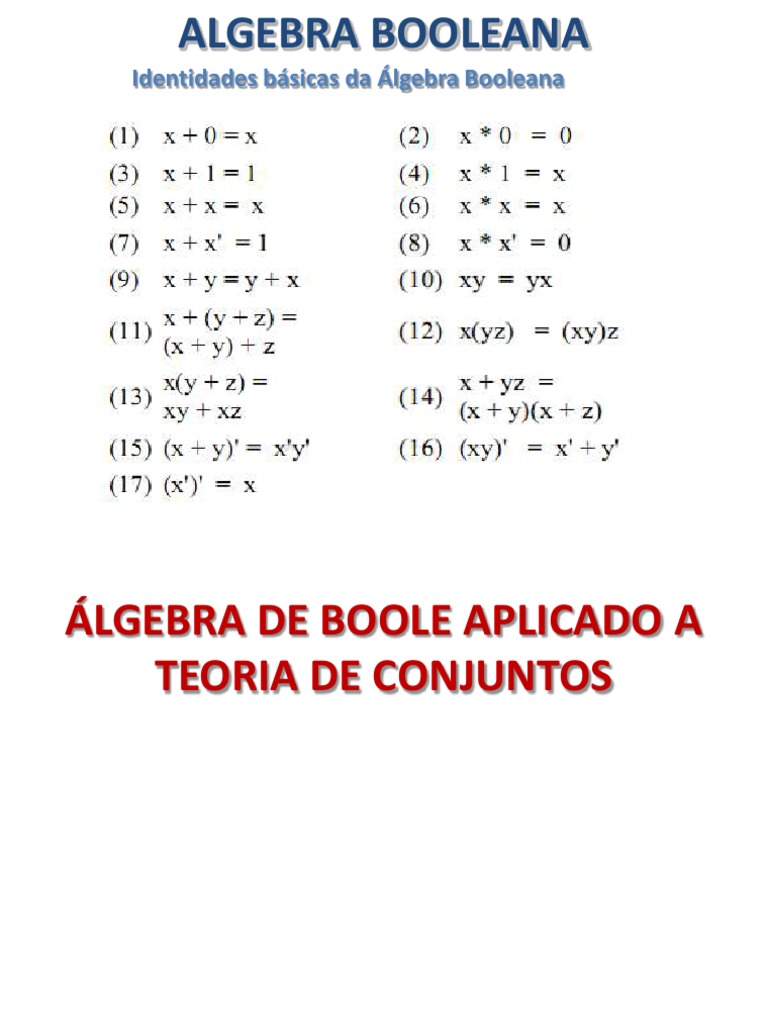 Álgebra Booleana - Portas Lógicas | PDF | Álgebra booleana | Ensino de Matemática