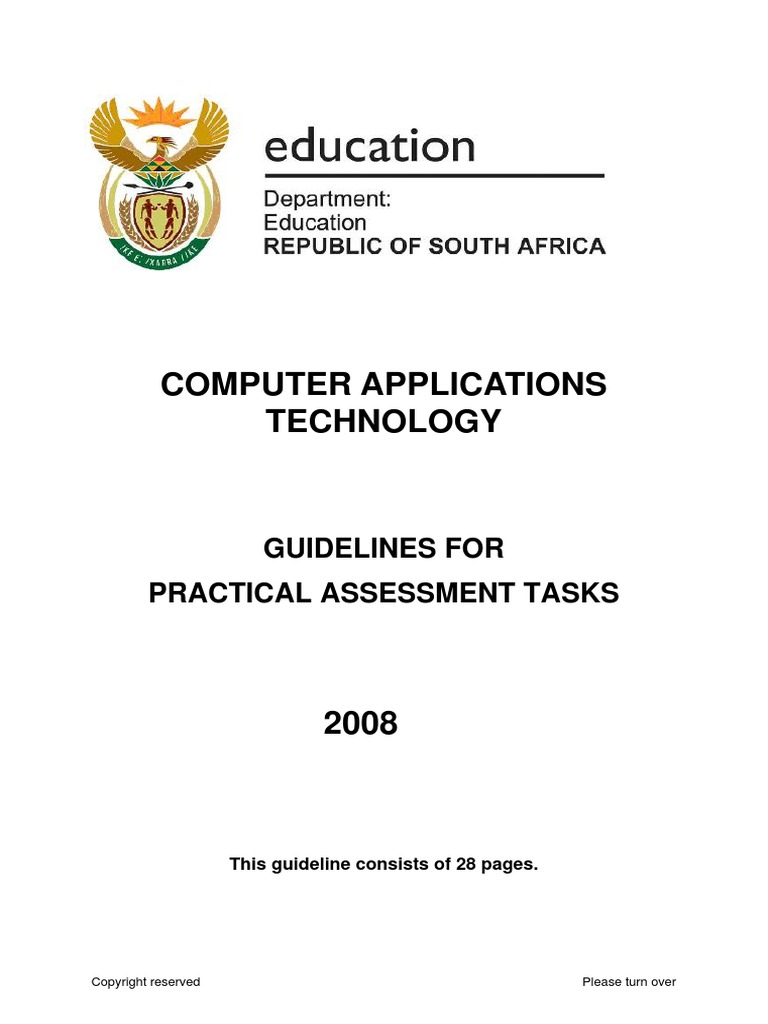 Computer Applications Technology PAT | PDF | Spreadsheet | Databases