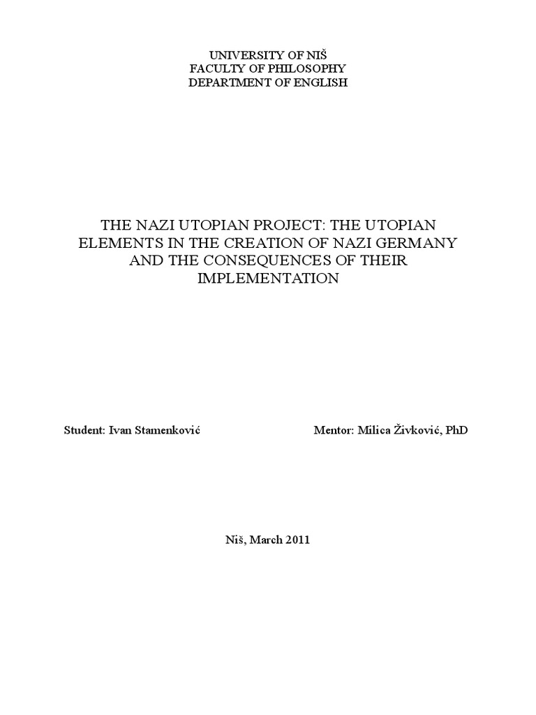 Nazi Germany's Utopian Ideals Explored | PDF | Nazi Germany | Nazism