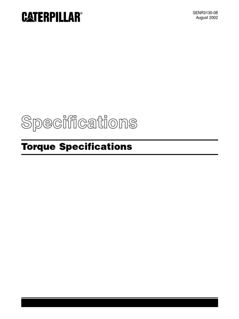 03-Senr3130!08!01-All Torque Specifications | PDF | Screw | Nut (Hardware)