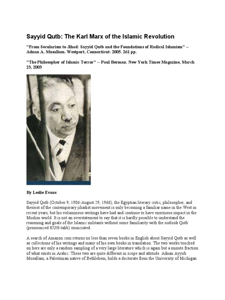 Sayyid Qutb: The Karl Marx of Islamic Revolution | PDF | Jihadism ...