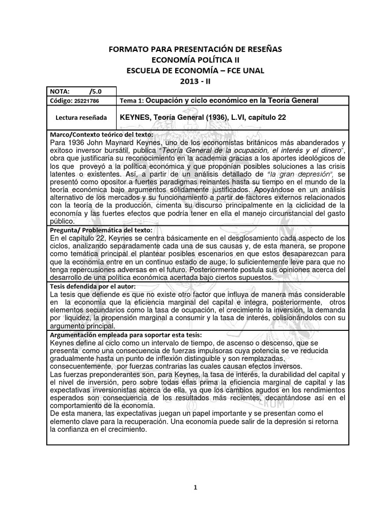 Reseña Cap 22 Teoria General | PDF