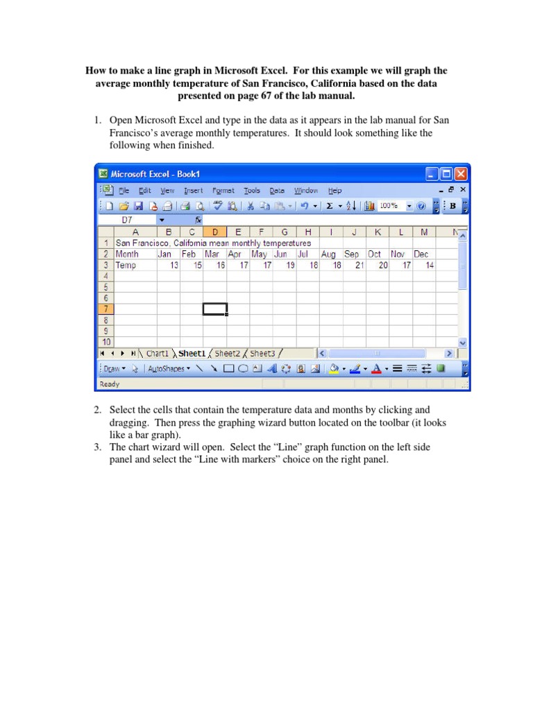 Lab - 4 - How To Make A Line Graph in Microsoft Excel | PDF | Chart ...