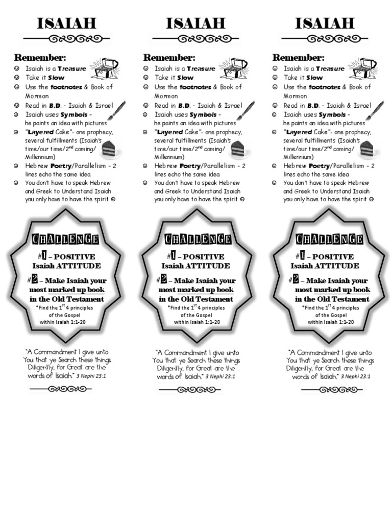ISAIAH Bookmark Challenge | PDF