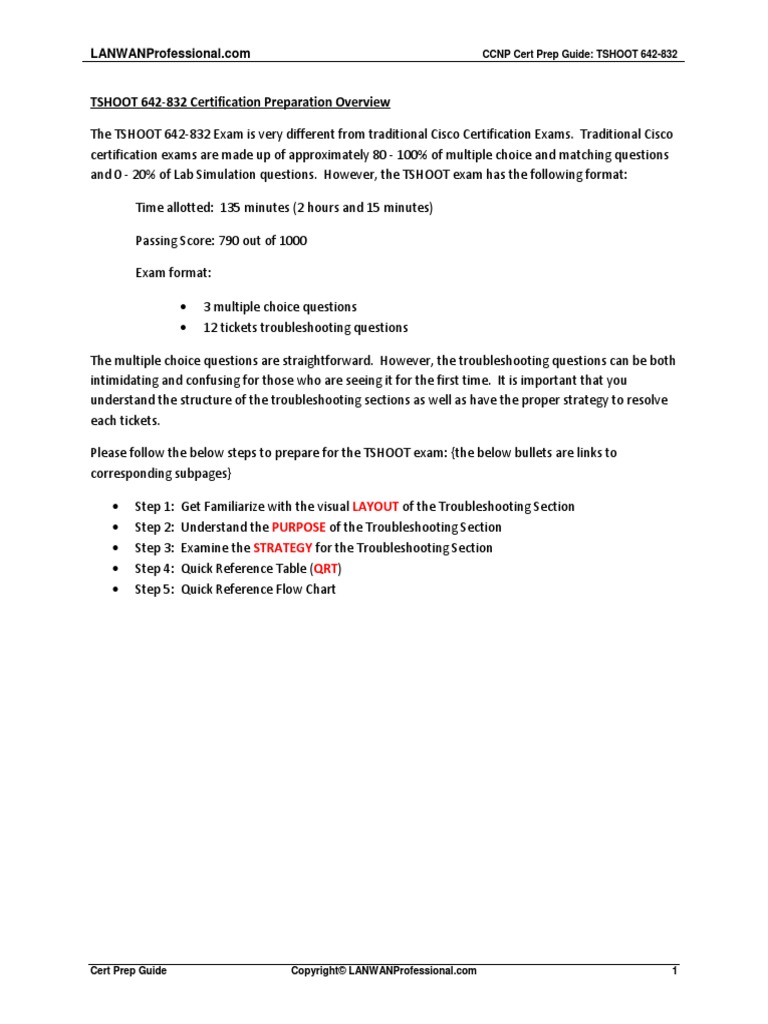 TSHOOT Prep Guide v1.00 | PDF | Teaching Methods & Materials | Computers