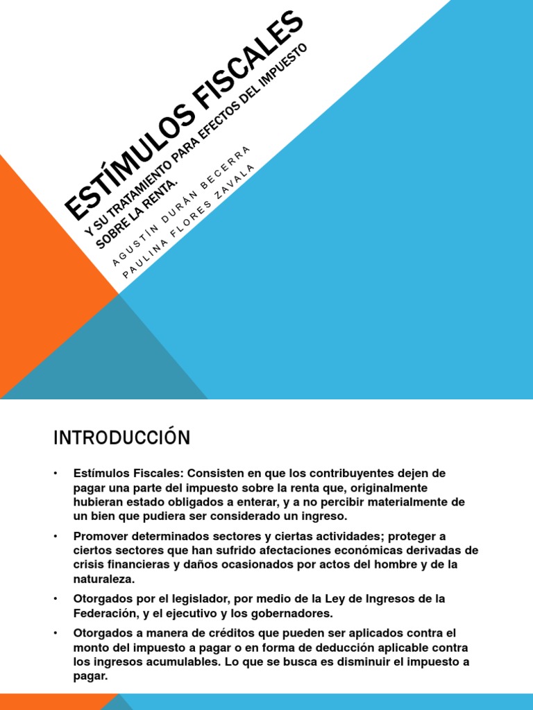 Estímulos Fiscales y su Impacto en el ISR | PDF | Impuesto sobre la ...