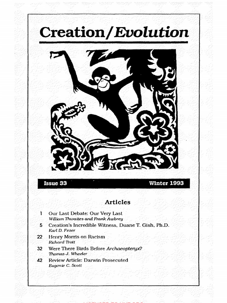 Creation/Evolution: Issue 33 Winter 1993 | PDF | Creationism | Science