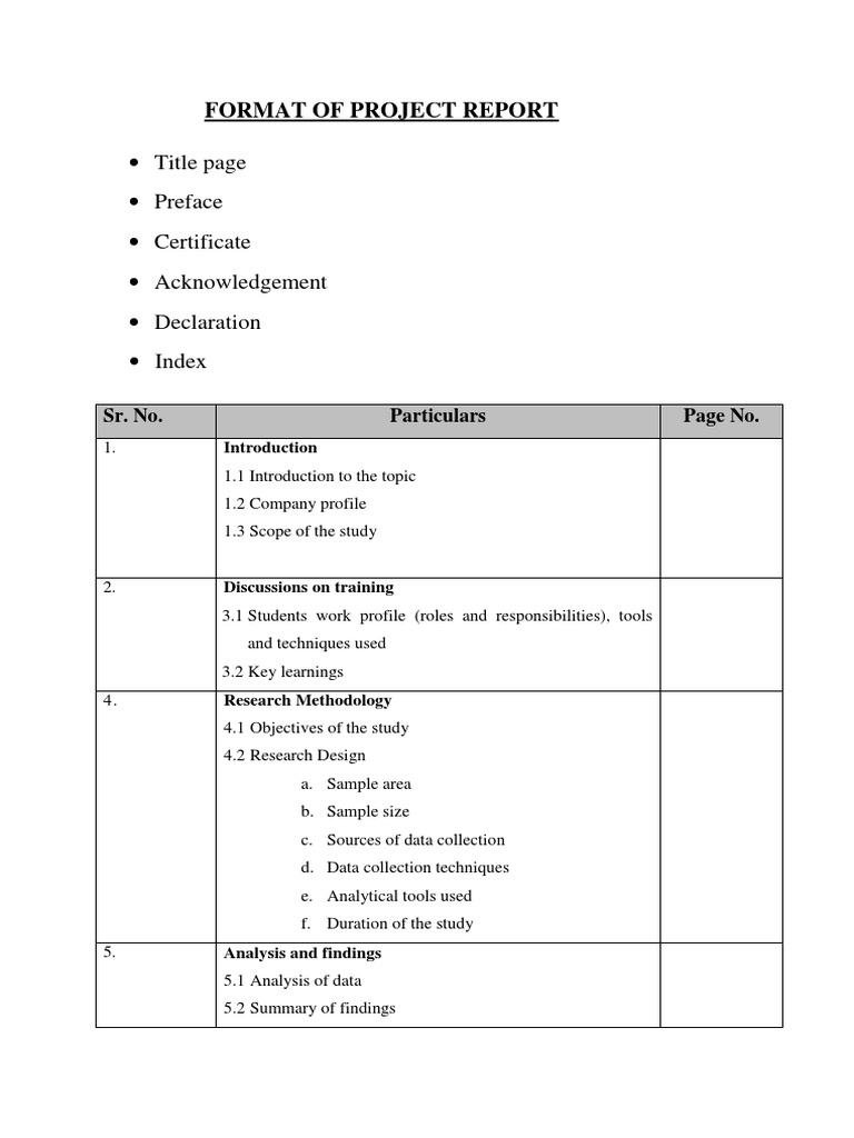 Project Report Structure and Guidelines | PDF