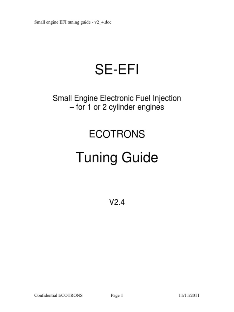 Small Engine EFI Tuning Guide - V2 - 4 | PDF | Throttle | Fuel Injection