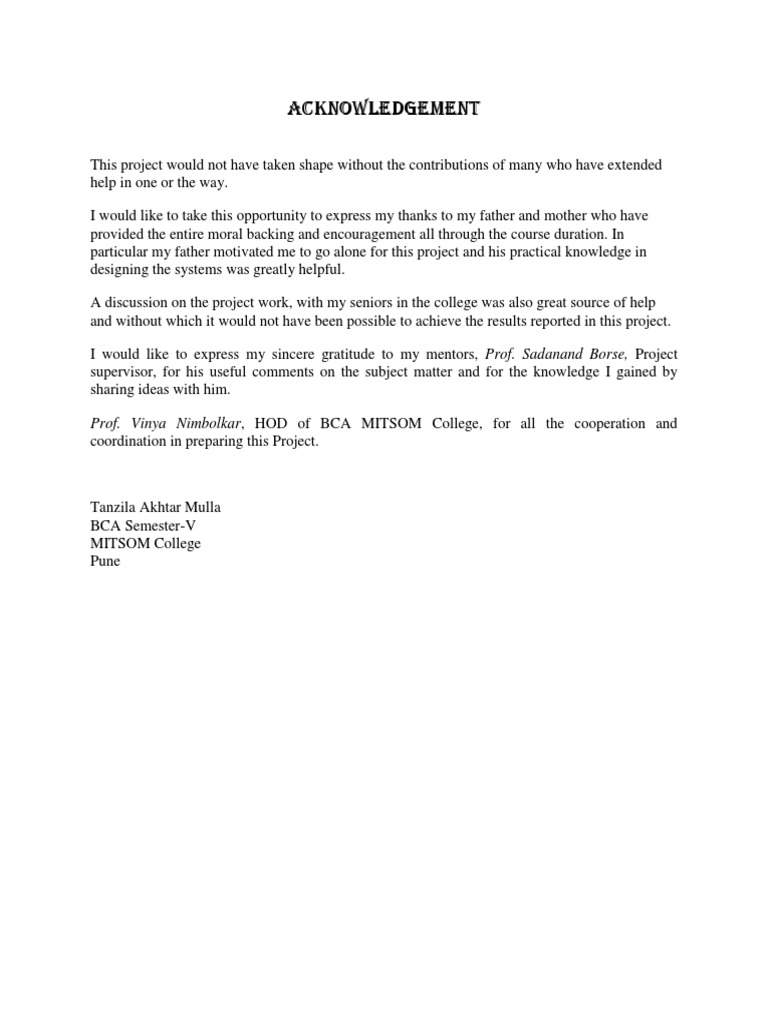 Project Acknowledgement | Online Banking | Password