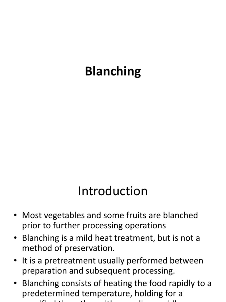 Blanching | PDF | Vegetables | Cell (Biology)