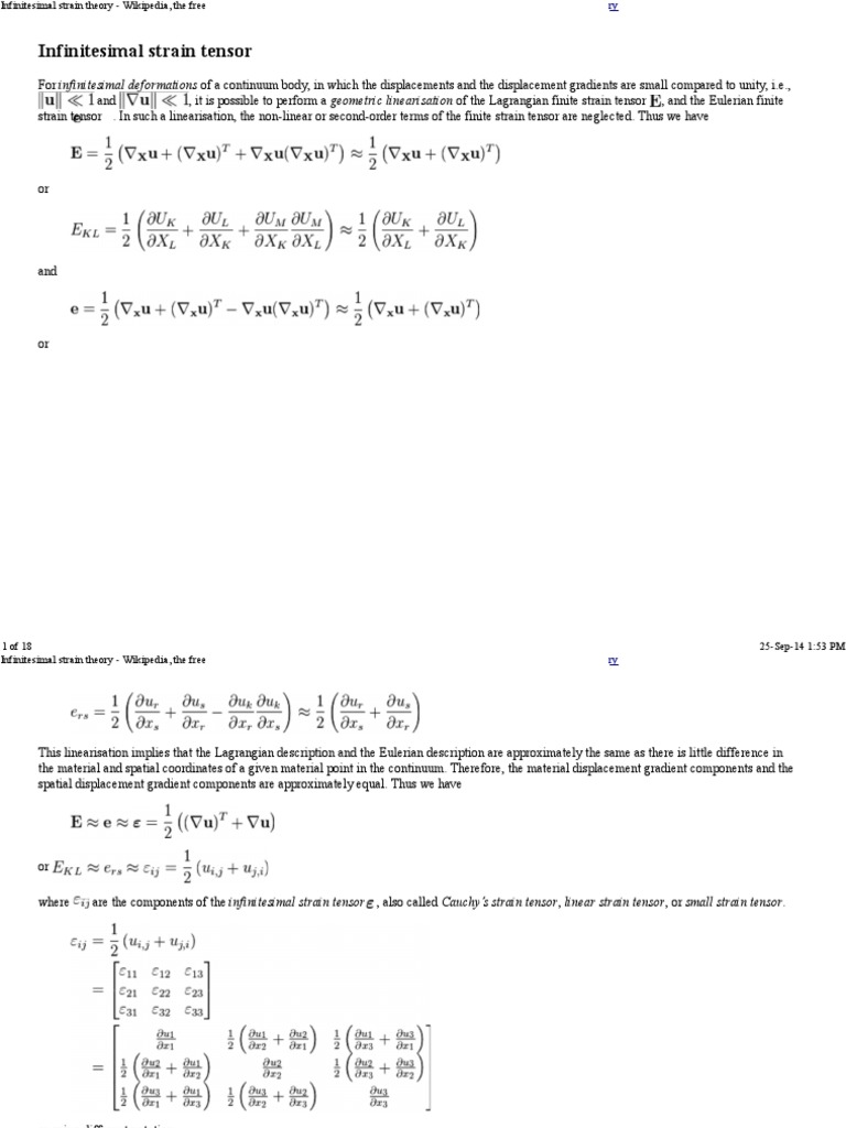Infinitesimal Strain Tensor | PDF | Deformation (Mechanics ...