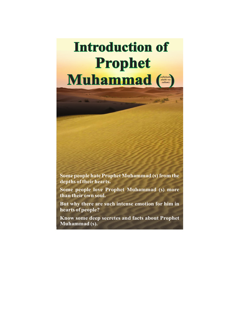 Introduction of Prophet Muhammed | PDF | Medina | Muhammad
