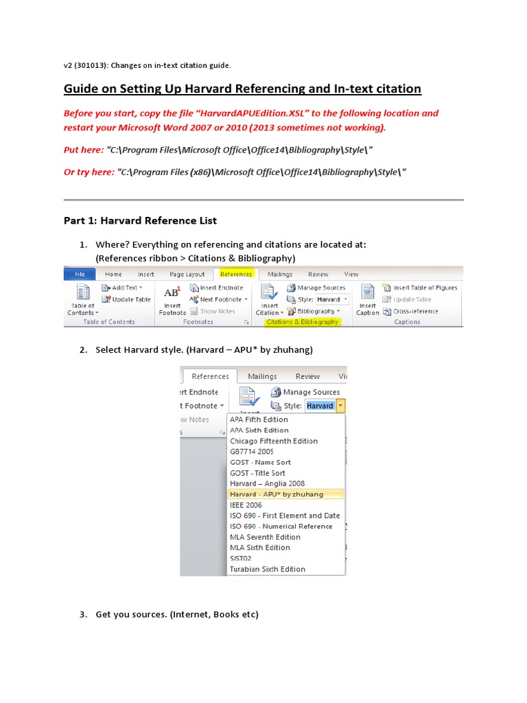Guide On APU Harvard Referencing v2 | PDF | Computers