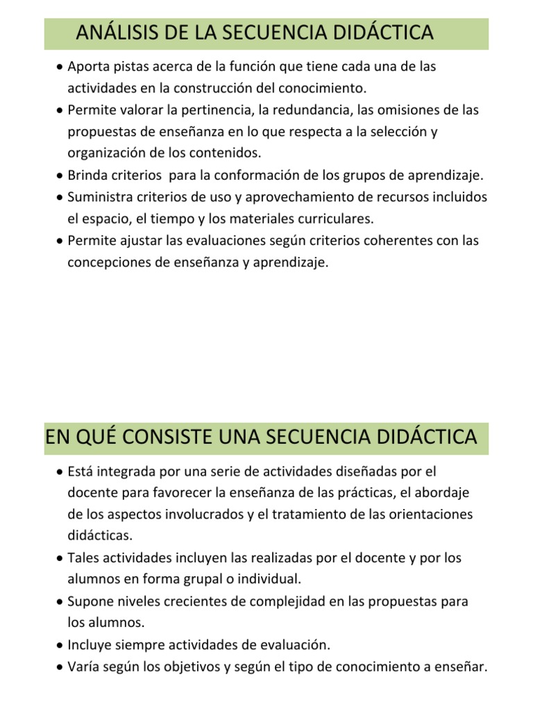 Análisis De La Secuencia Didáctica Evaluación Aprendizaje