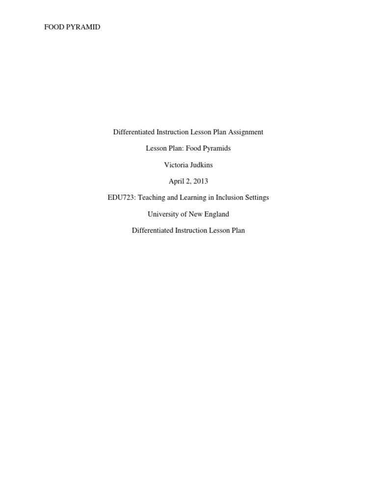 Differentiated Instruction Lesson Plan | PDF | Differentiated ...