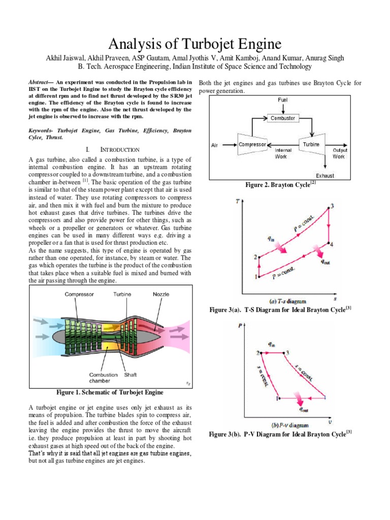 Turbojet Engine Brayton Cycle Analysis | PDF | Jet Engine | Gas Turbine