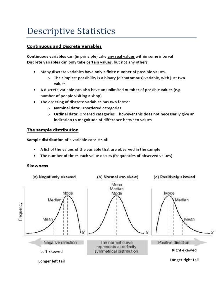 Descriptive Statistics | PDF | Summation | Quartile