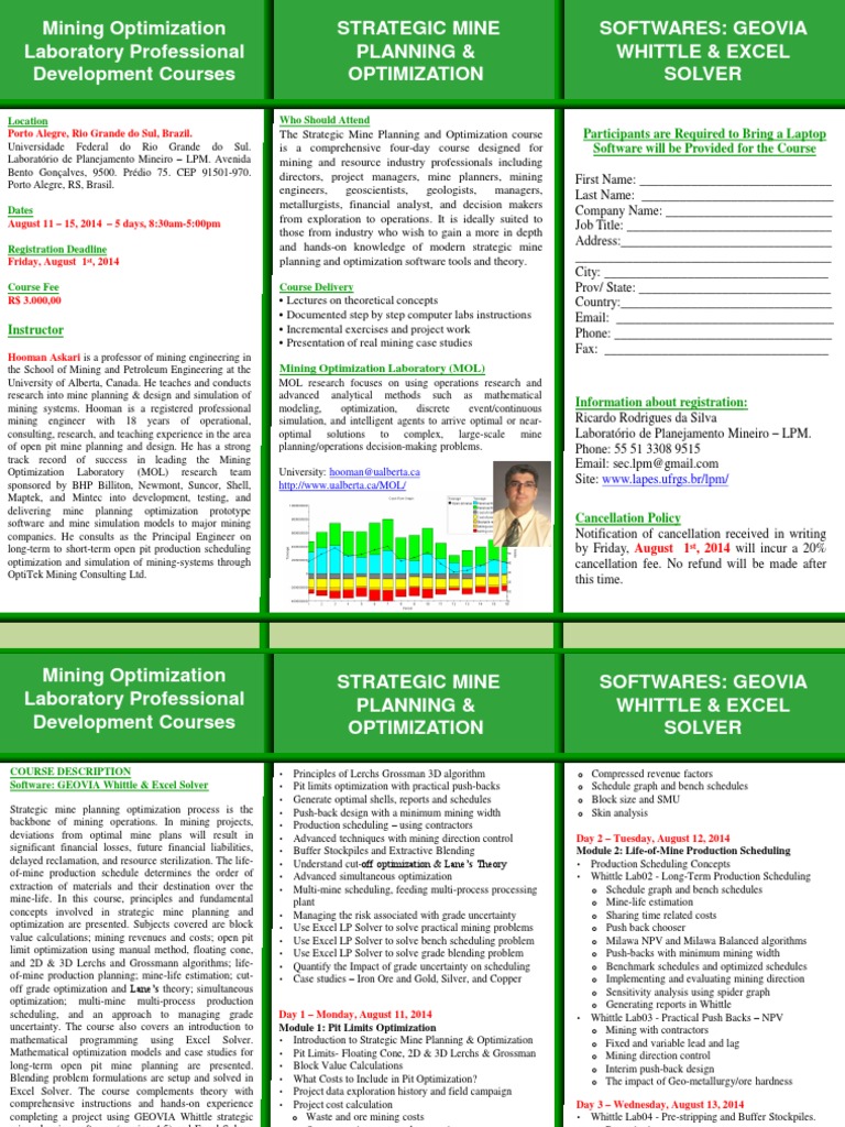 Curso Strategic Mine Planning Optimization Ingles Pdf Scheduling