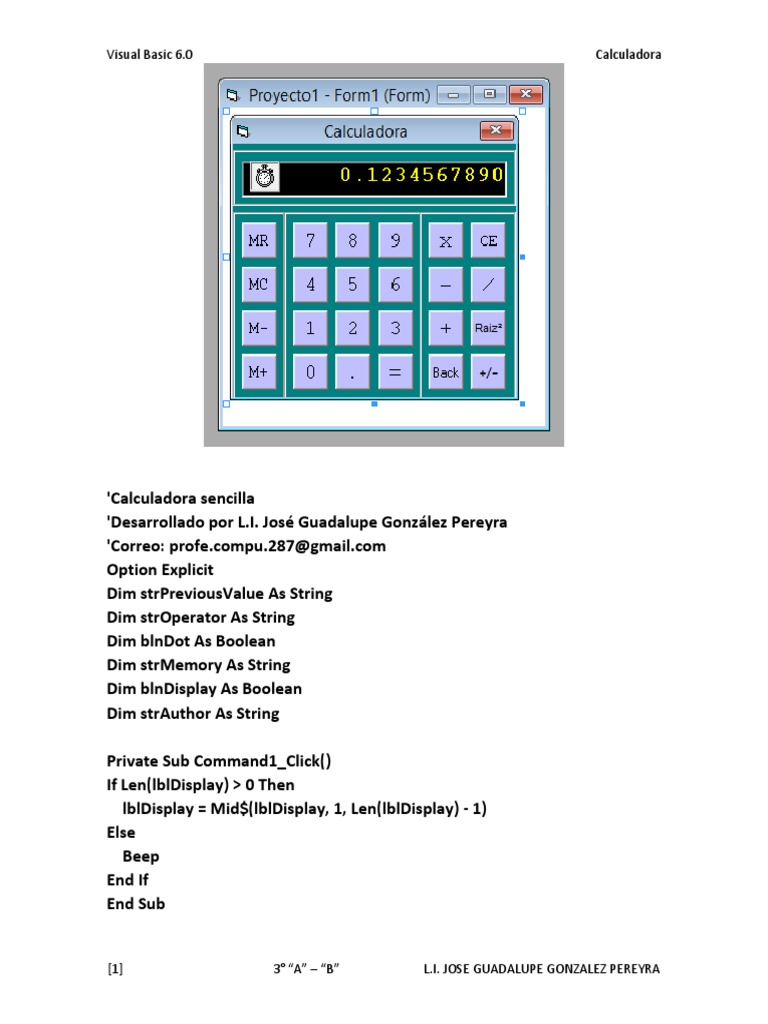 Calculadora Sencilla | PDF | Programación de computadoras | Ingeniería ...
