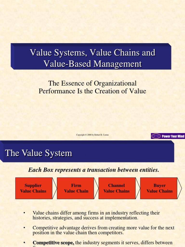 Value Based Management | PDF | Value Chain | Profit (Accounting)