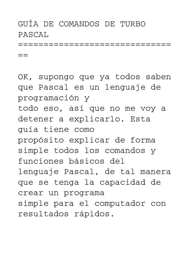 Pascal Tutorial | PDF | Programa de computadora | Programación