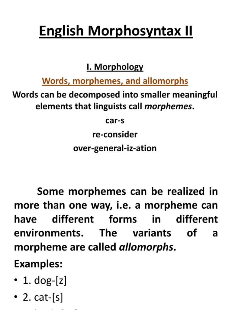 English Morphosyntax | PDF | Morphology (Linguistics) | Languages