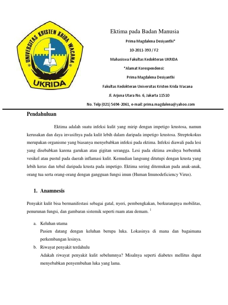 PBL Ektima Pada Tungkai Bawah | PDF