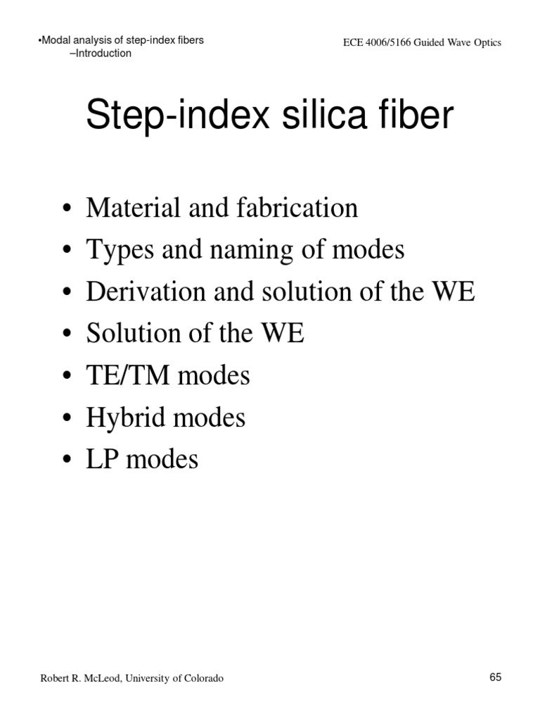 Modal Analysis of Step-Index Fibers | PDF | Normal Mode | Polarization ...