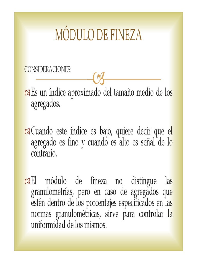 Clase AGREGADOS 1 Modulo de Fineza PDF | PDF | Tecnología