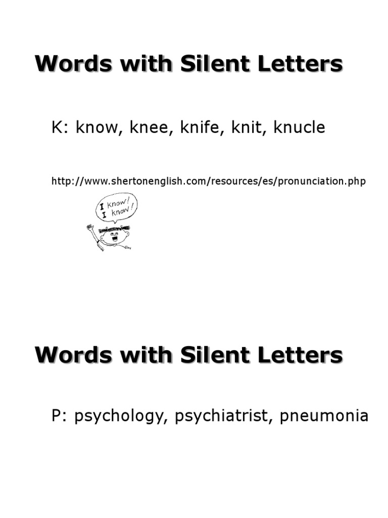 List of Words with Silent Letters | PDF