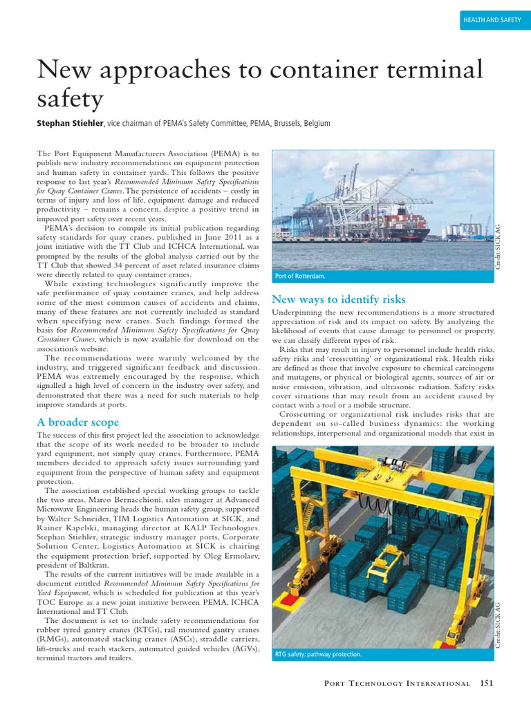 New Approaches To Container Terminal Safety Pdf Safety Risk