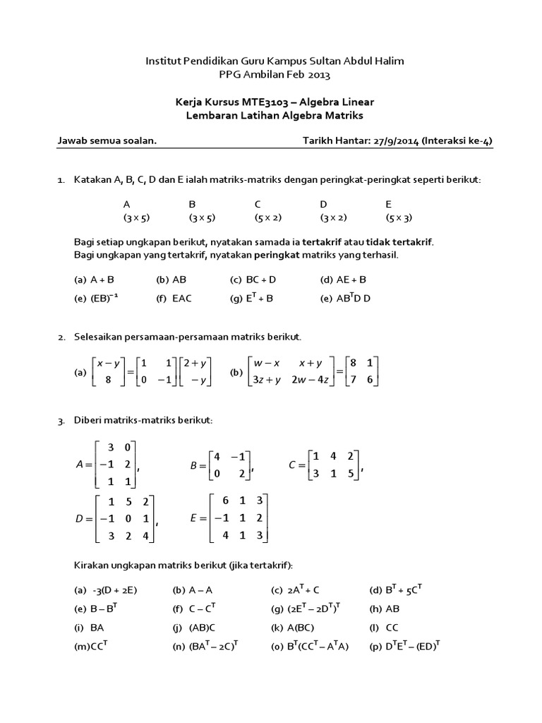 Matriks Cramer dan Penentu Matriks | PDF