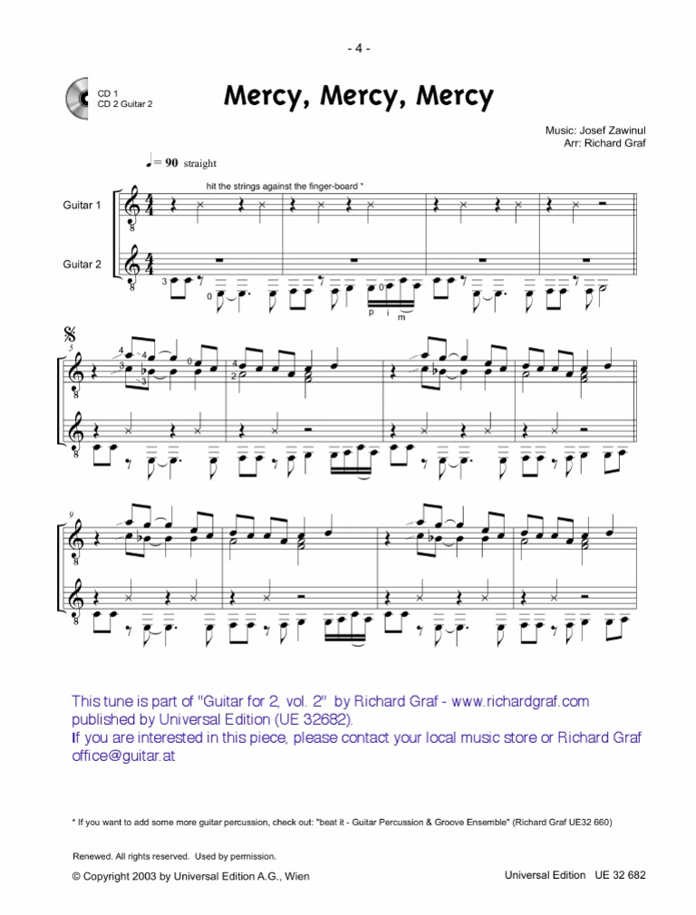 Mercy Mercy Mercy Guitar Lesson | PDF
